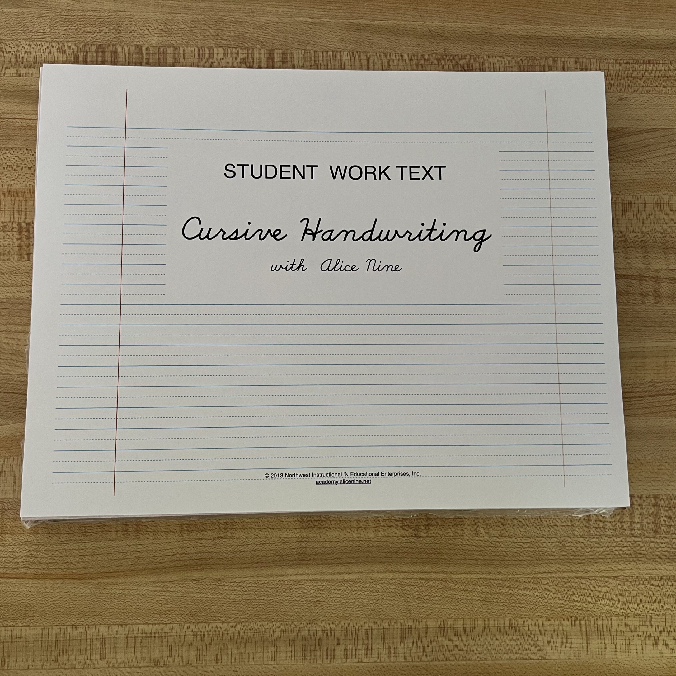 Cursive Handwriting Student Work Text - Alice Nine Academy